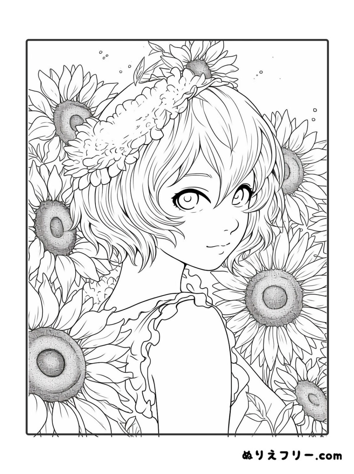 紫陽花 - ぬりえフリー.com